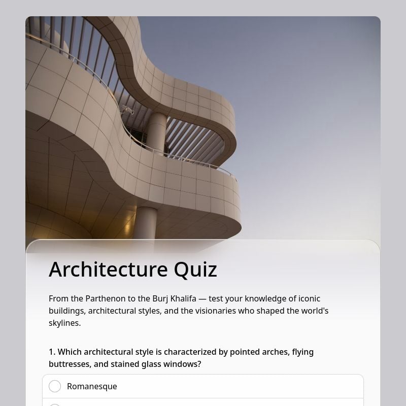 Architecture Quiz Template | FormHug